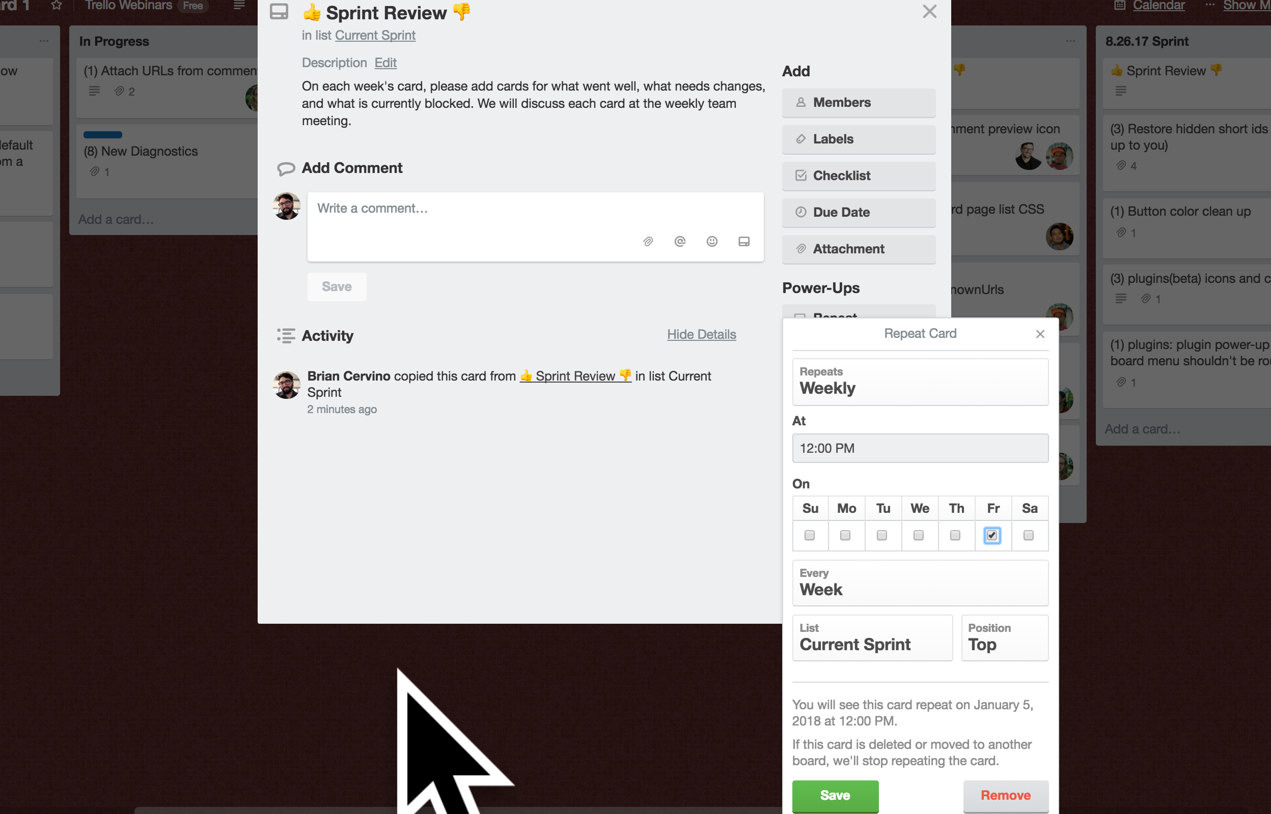 Card Repeater Power Up Trello